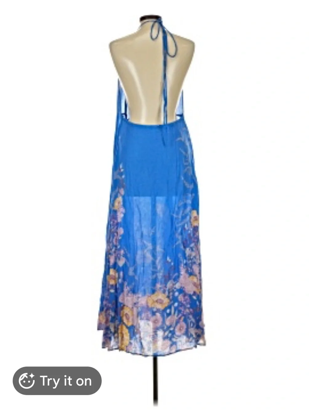 Free People | Dresses | Free People Embrace It Bright Blue Floral ...